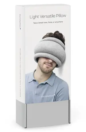 OSTRICHPILLOW Light Reversible Travel Pillow - Midnight Grey