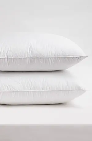ALLIED HOME Hotel Luxe Set Of 2 Herringbone Quilted Pillows - White