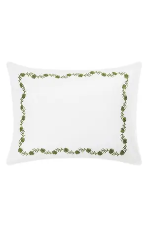 MATOUK Daphne Floral Embroidered Sham - Grass