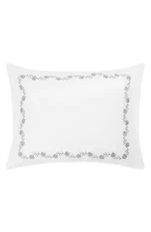 MATOUK Daphne Floral Embroidered Sham Silver