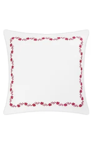 MATOUK Daphne Floral Embroidered Euro Sham Berry