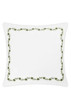 MATOUK Daphne Floral Embroidered Euro Sham Grass