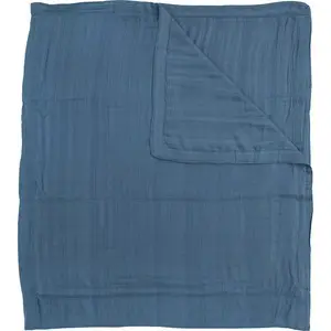 LITTLE UNICORN Deluxe Muslin Quilted Throw - Blue Dusk