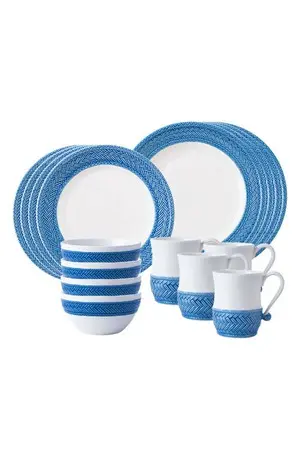 JULISKA Le Panier Delft Blue 16-piece Dinnerware Set - Whitewash
