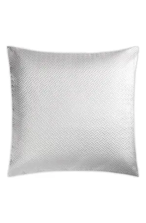 MATOUK Basket Weave Cotton Sateen Euro Sham Silver