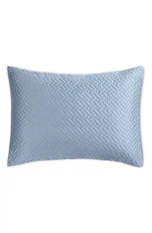 MATOUK Basket Weave Cotton Sateen Boudoir Sham Hazy Blue