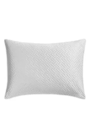 MATOUK Basket Weave Cotton Sateen Boudoir Sham Silver