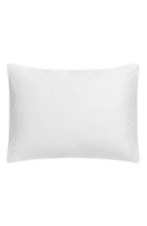 MATOUK Basket Weave Cotton Sateen Boudoir Sham - White