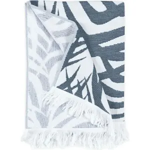 MATOUK Zebra Palm Beach Towel - Navy