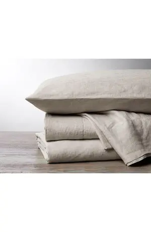 COYUCHI Relaxed Organic Linen Sheet Set - Natural Chambray
