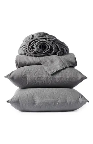 COYUCHI Relaxed Organic Linen Sheet Set - Slate