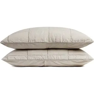 PARACHUTE Linen Box Quilted Sham Set Bone