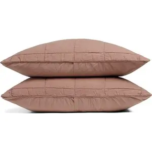PARACHUTE Linen Box Quilted Sham Set Clay