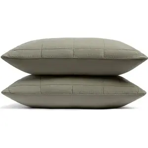 PARACHUTE Linen Box Quilted Sham Set Moss