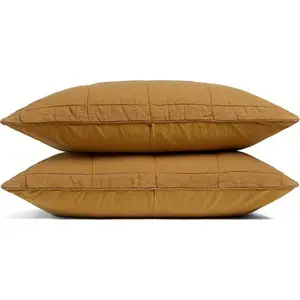 PARACHUTE Linen Box Quilted Sham Set Ochre