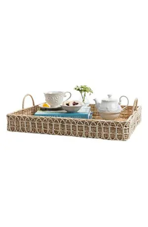 JULISKA Provence Rattan Tray - Whitewash