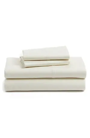 Nordstrom 400 Thread Count Organic Cotton Sateen Sheet Set Ivory Marshmallow