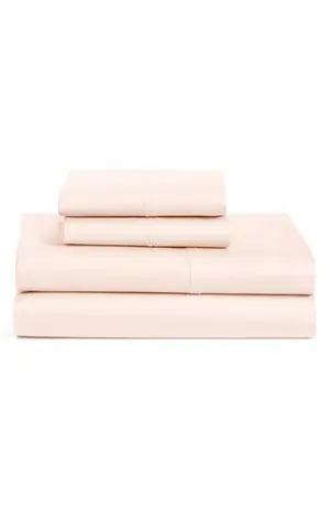 Nordstrom 400 Thread Count Organic Cotton Sateen Sheet Set Pink Peony Bud