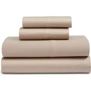 Nordstrom 400 Thread Count Organic Cotton Sateen Sheet Set - Tan Thread