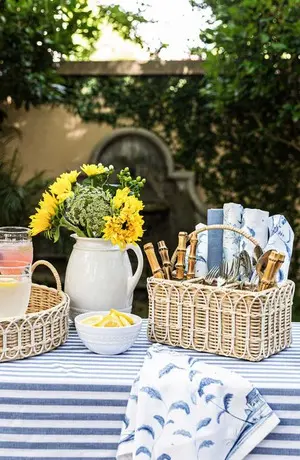 JULISKA Provence Rattan Flatware Basket