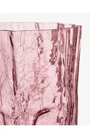KOSTA BODA Crackle Tall Glass Vase - Pink
