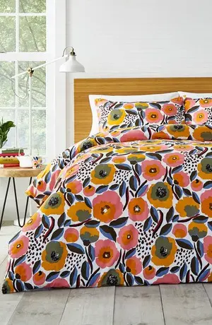 Marimekko Rosarium Duvet Cover & Sham Set - Medium Pink