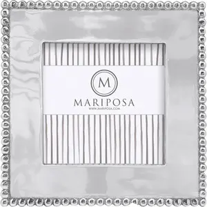 MARIPOSA Beaded Recycled Aluminum Picture Frame - Silver