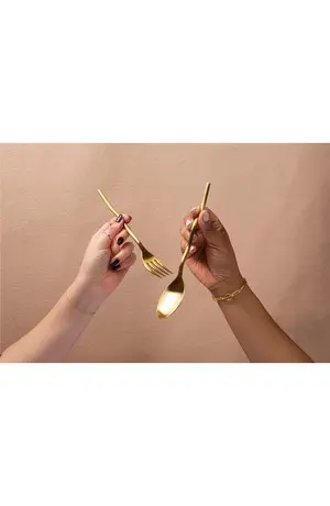 MISETTE Squiggle 5-piece Flatware Set - Matte Gold