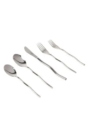 MISETTE Squiggle 5-piece Flatware Set Shiny Silver