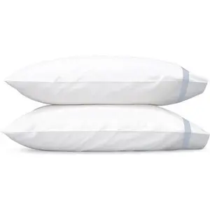 MATOUK Lowell 600 Thread Count Set Of 2 Pillowcases Blue