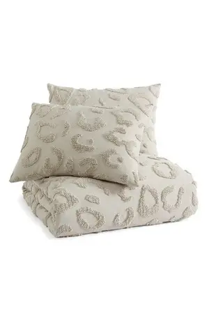 PERI HOME Chenille Leopard Duvet Cover & Sham Set - Linen