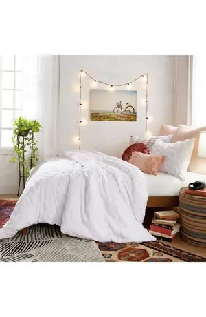 PERI HOME Chenille Leopard Duvet Cover & Sham Set - White