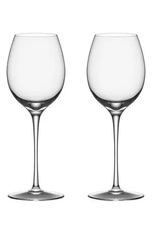 ORREFORS Set Of 2 Premier Riesling Zinfandel Wine Glasses - Clear