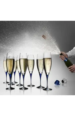 ORREFORS Intermezzo Set Of 2 Champagne Flutes - Clear