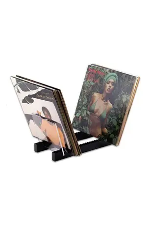 BEY-BERK Axel Vinyl Record Holder Black