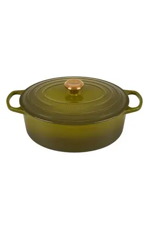 LE CREUSET Signature 6.75-quart Oval Enamel Cast Iron French/dutch Oven With Lid Olive