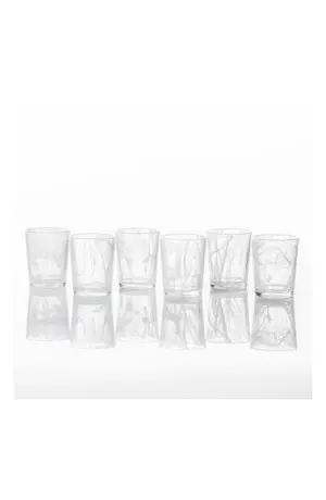 FORTESSA Swirl Set Of 6 Double Old Fashioned Glasses - Clear