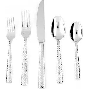 FORTESSA Lucca Faceted 20-piece Flatware Set - Silver