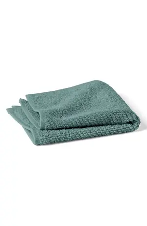 COYUCHI Air Weight® Set Of 6 Organic Cotton Washcloths Deep Dusty Aqua
