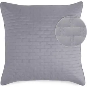 BEDVOYAGE Quilted Euro Sham Platinum