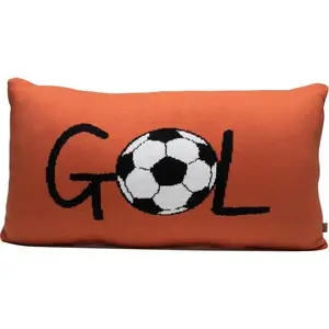 RIAN TRICOT Gol Soccer Rectangular Throw Pillow - Dark Orange