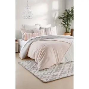 PERI HOME Colorblock Fringe Comforter & Sham Set - Multi