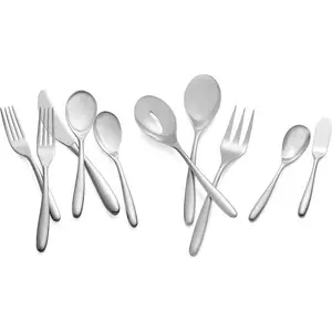 NAMBE Bend' 45-piece Flatware Set - Silver