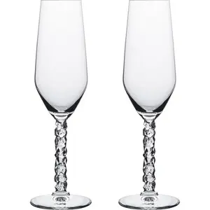 ORREFORS Carat Set Of 2 Champagne Flutes - Clear