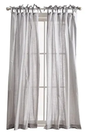 PERI HOME Set Of 2 Sheer Cotton Window Panels Silver
