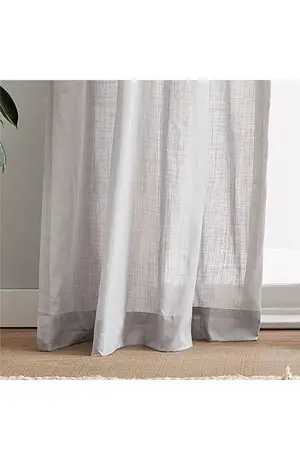 PERI HOME Set Of 2 Sheer Cotton Window Panels - Silver