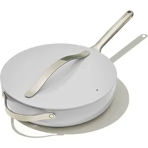 CARAWAY Nontoxic Ceramic Nonstick Sauté Pan With Lid - Gray