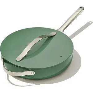 CARAWAY Nontoxic Ceramic Nonstick Sauté Pan With Lid - Green