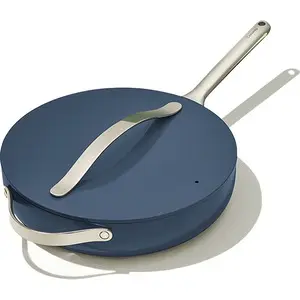 CARAWAY Nontoxic Ceramic Nonstick Sauté Pan With Lid - Navy