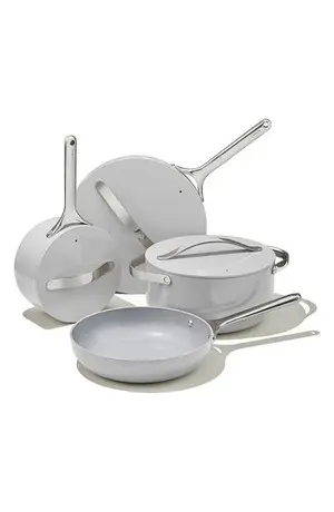 CARAWAY Non-toxic Ceramic Non-stick 7-piece Cookware Set With Lid Storage - Gray